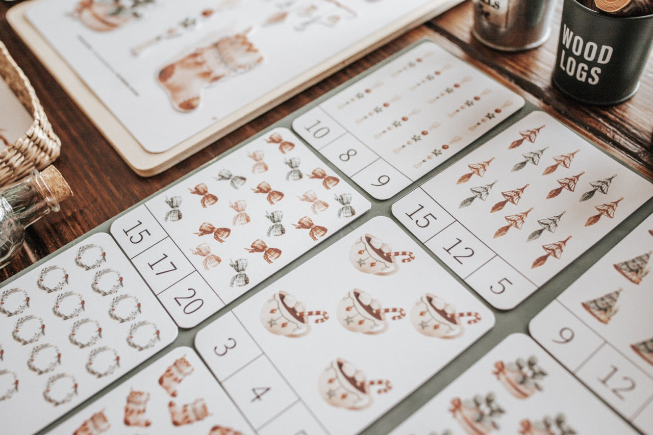 Christmas Count and Clip Cards + Matching Activity – Harbor and Sprout